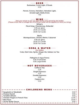 Dinner Menu - Maestro's Italian Restaurant